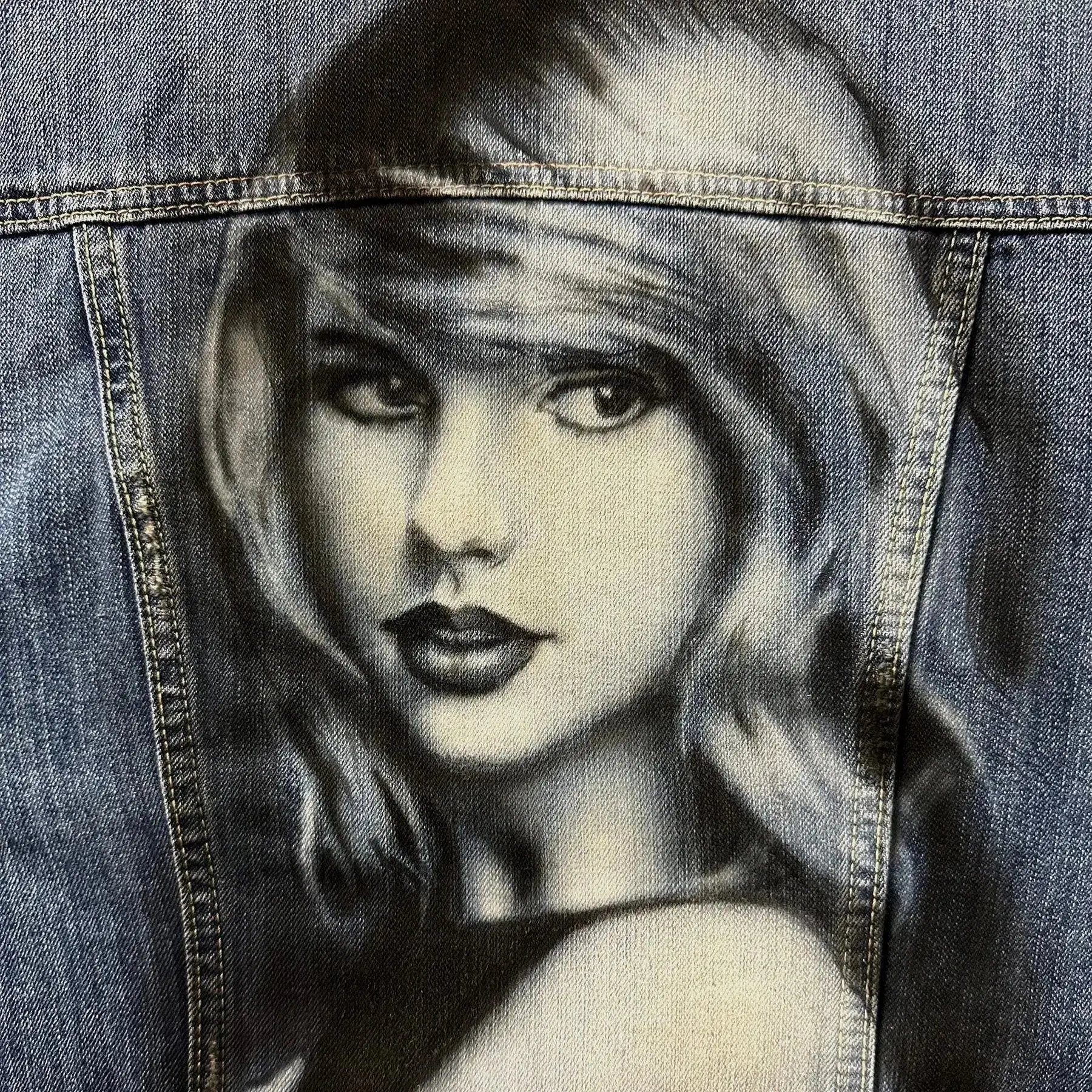 Taylor Swift Custom Denim Jacket – Hand-Painted Swiftie Fan Art - Pop ...