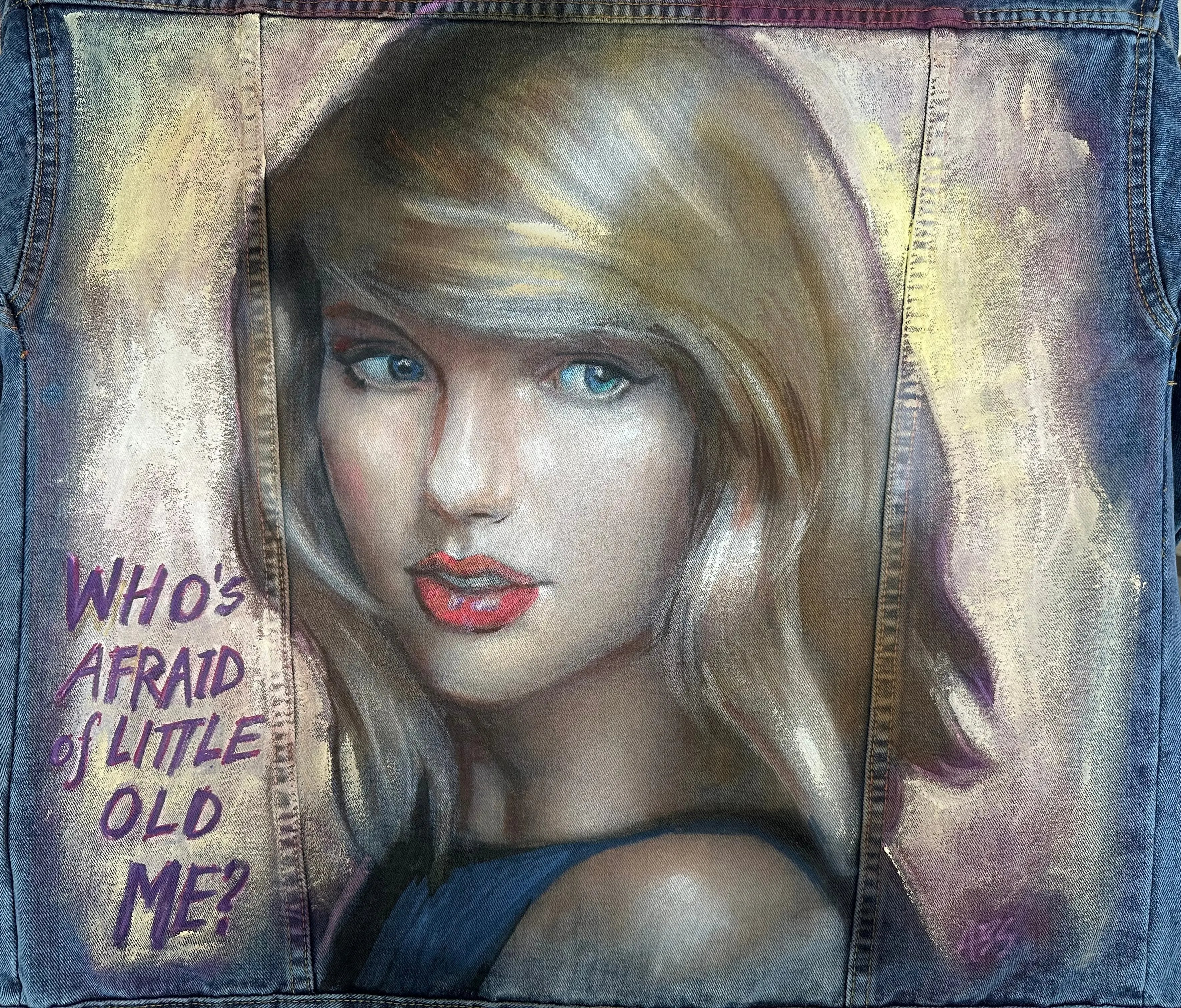 Taylor Swift Who’s Afraid Jacket – Hand-Painted Tortured Poets Denim ...
